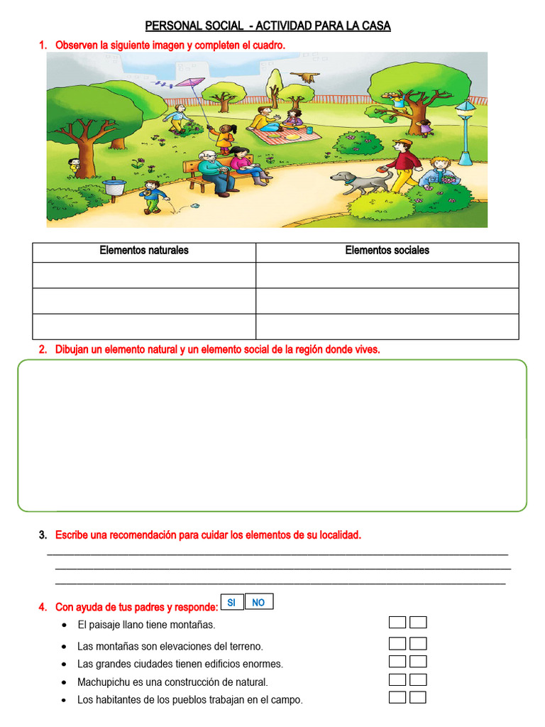 PS - Identificamos Los Elementos Sociales y Naturales | PDF