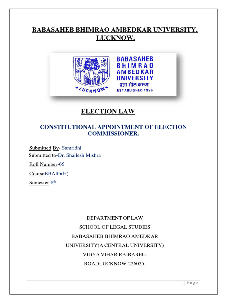 Constitutional Appointment of Election Commissioner | PDF | Supreme ...