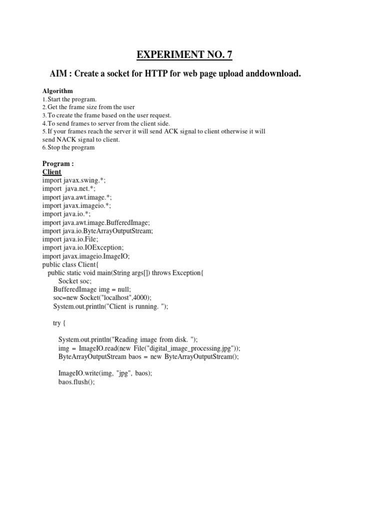 CN PRACTICal 7 | PDF | String (Computer Science) | Computer Networking