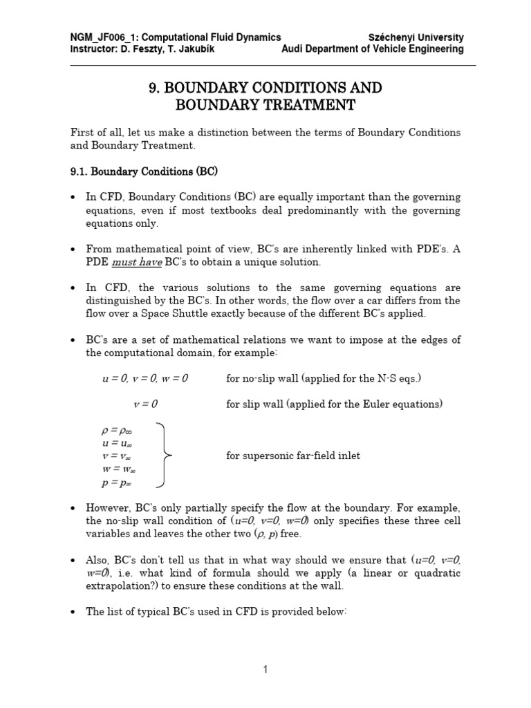 Boundary Conditions and Boundary Treatment | PDF | Fluid Dynamics | Computational Fluid Dynamics