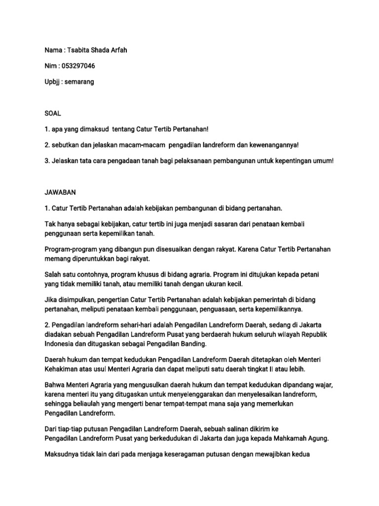 Tugas 2 Administrasi Pertanahan | PDF