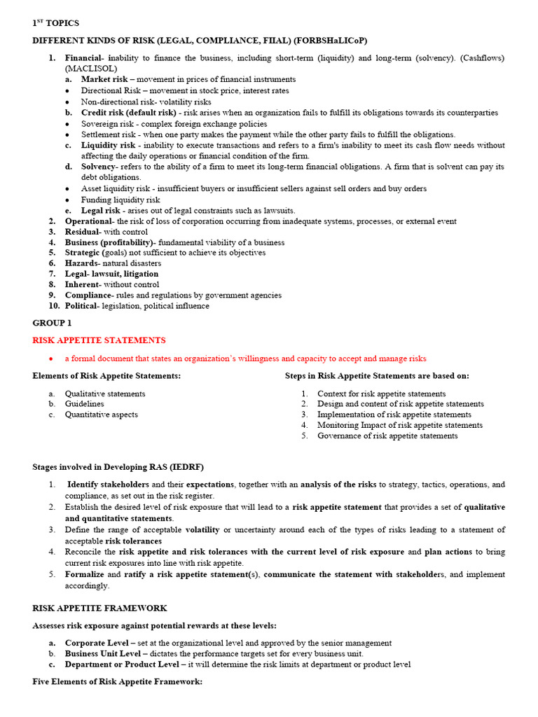 Understanding Business Risk Types and Frameworks | PDF | Risk | Risk ...