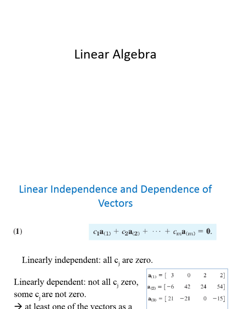 Linear Independence and Matrix Rank | PDF