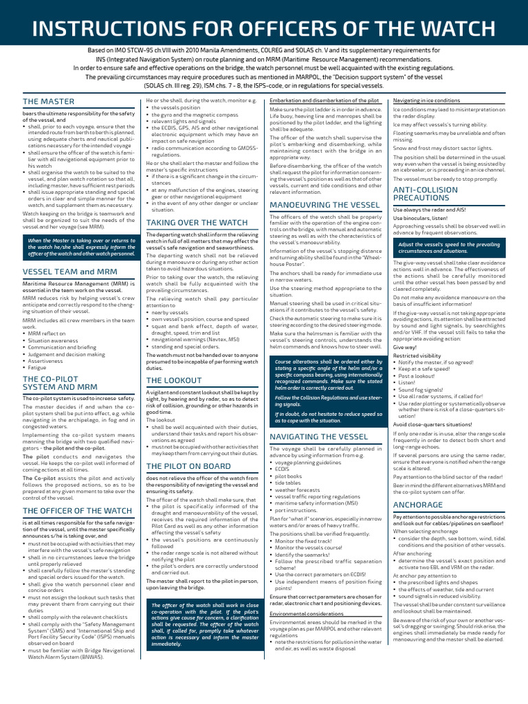 Instructions For Officers of The Watch 297x420 Eng Bridge | PDF ...