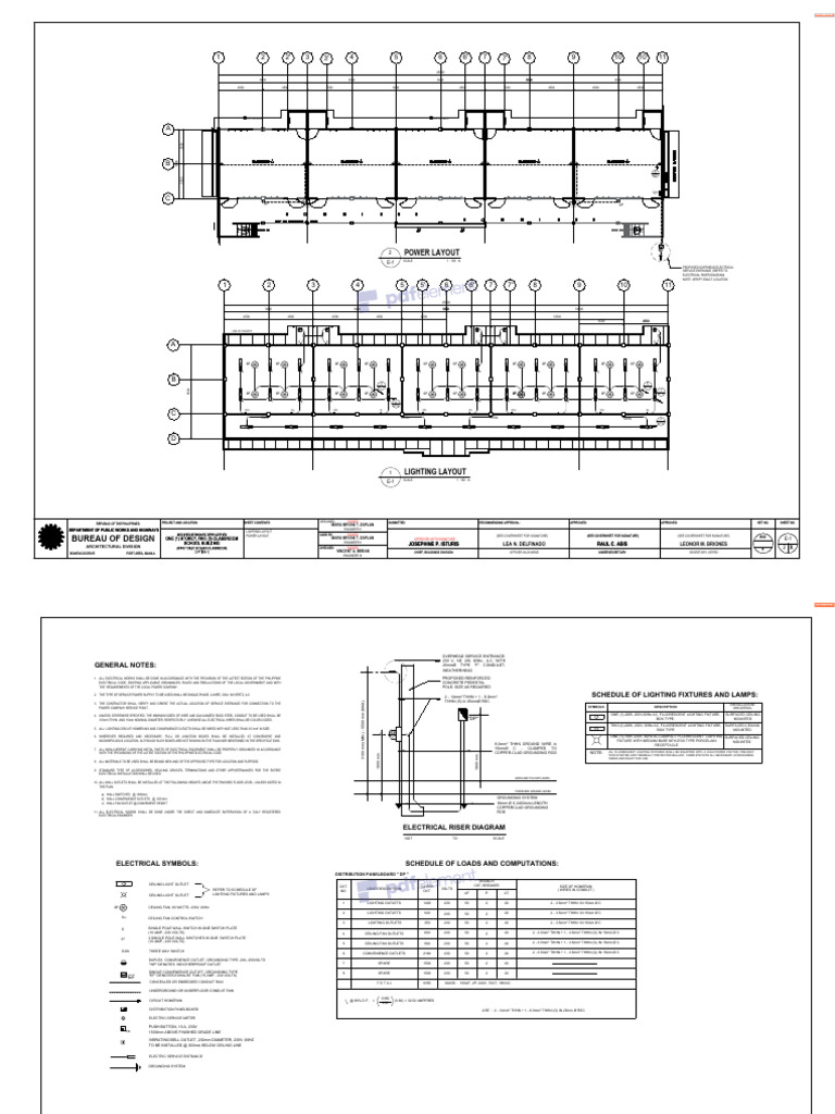 DEPED 1 STOREY, 5 CLASSROOM - Electrical | PDF | Lighting | Wire