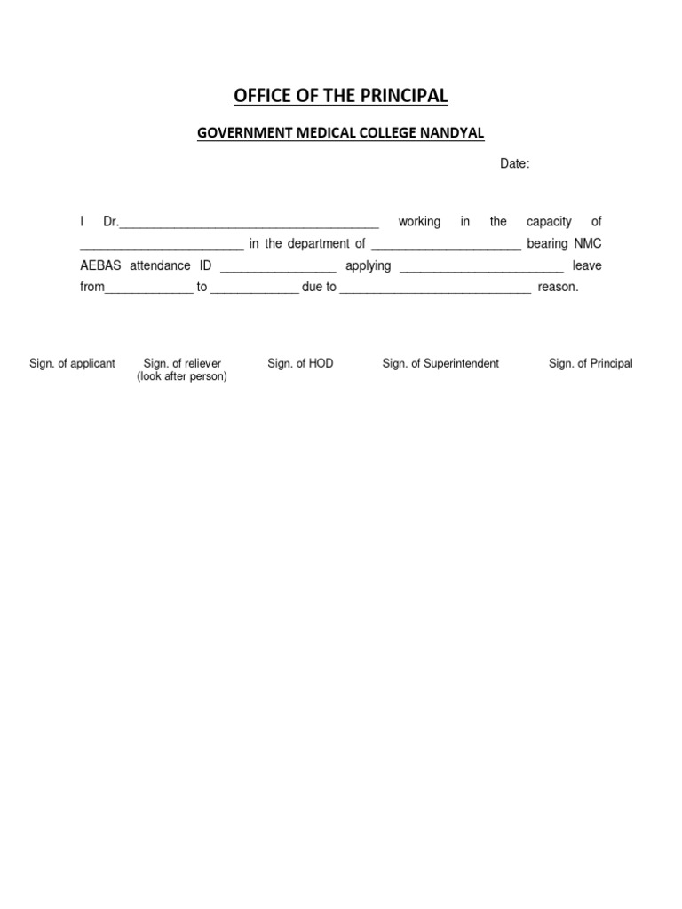 NMC Leave Application Format | PDF