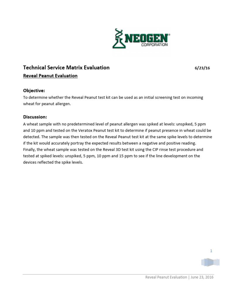 Reveal Peanut Test Kit Evaluation | PDF | Cooking, Food & Wine | Wellness