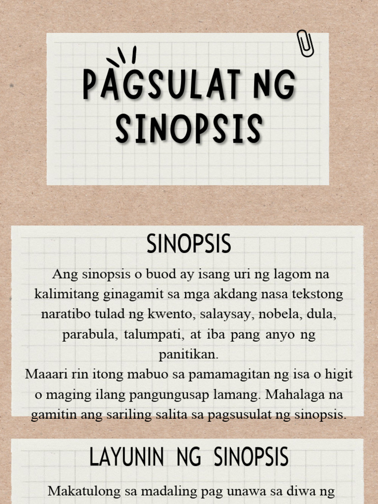 Pagsulat NG Sinopsis | PDF