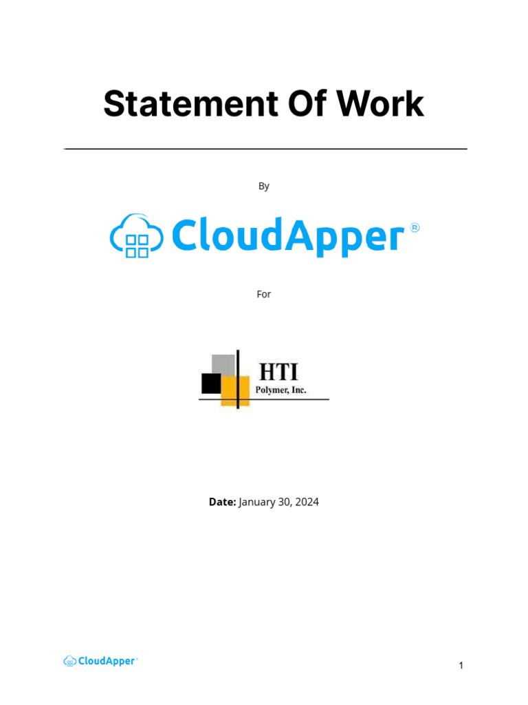Statement of work - HTI Polymer app Customization | PDF | Computer ...