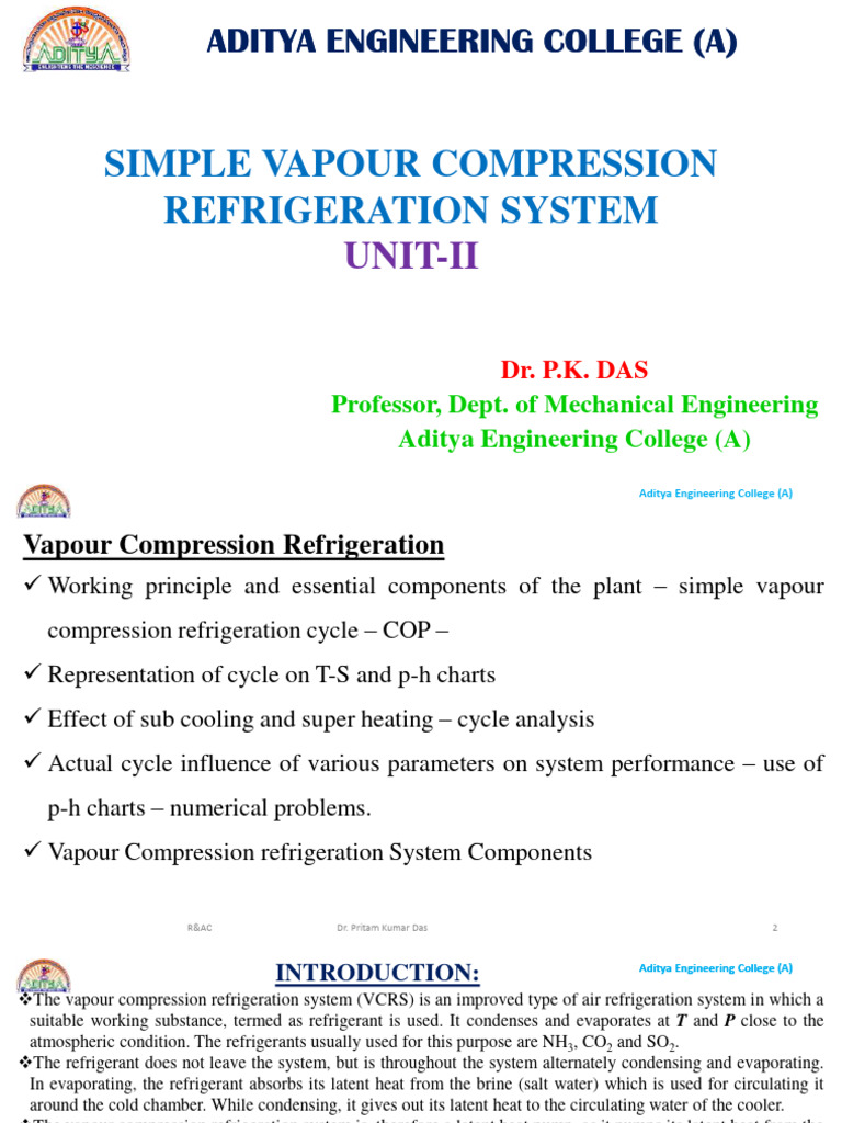 Simple Vapour Compression Refrigeration System | PDF | Refrigeration ...