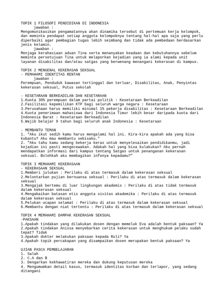 Kunci Jawaban Ppks | PDF | Ilmu Sosial | Kesehatan Holistik