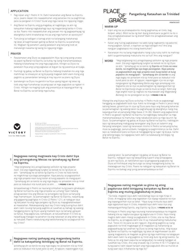 Place of Grace 3 Pangatlong Katauhan Sa Trinidad Print | PDF