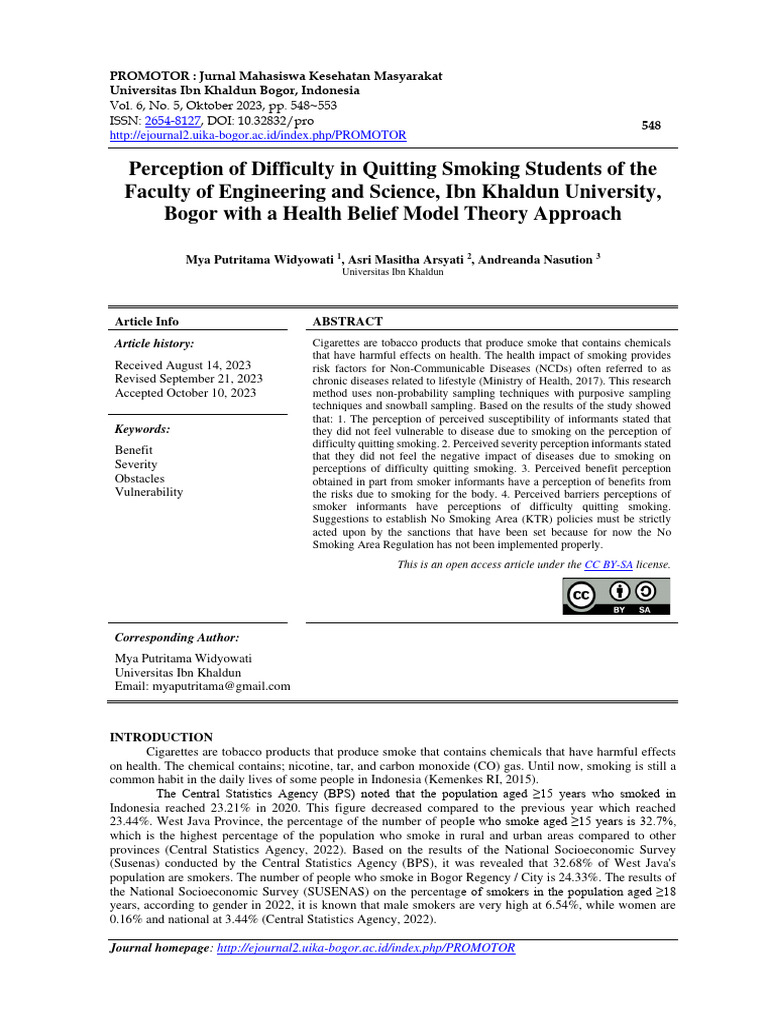 445-Article Text-1363-1-10-20231009 | PDF | Tobacco Smoking | Addiction