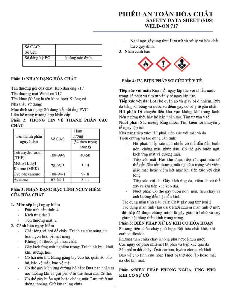 SDS - Weld On 717 | PDF