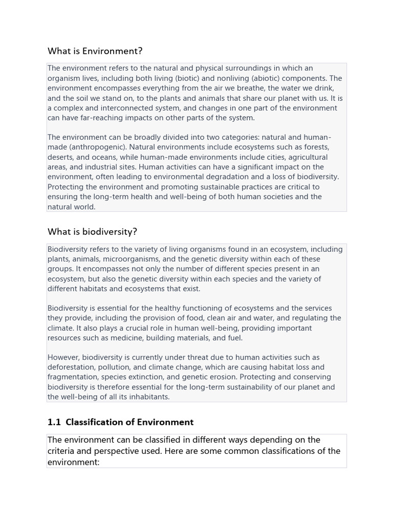 Evs &e Unit-1 Introduction | Download Free PDF | Natural Environment ...
