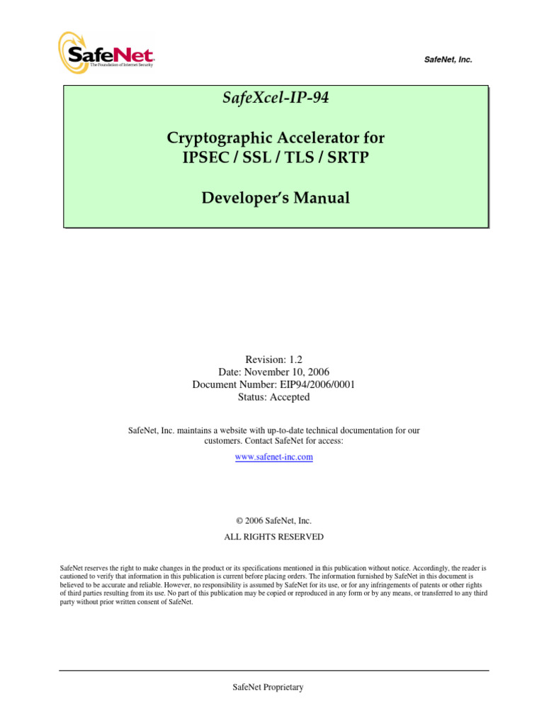 SafeXcel IP 94 v1.3 Developers Manual v1.2 | PDF