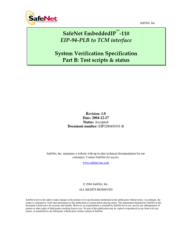 Eip-94-Plb Eip110 Svs Part B v1.0 | PDF