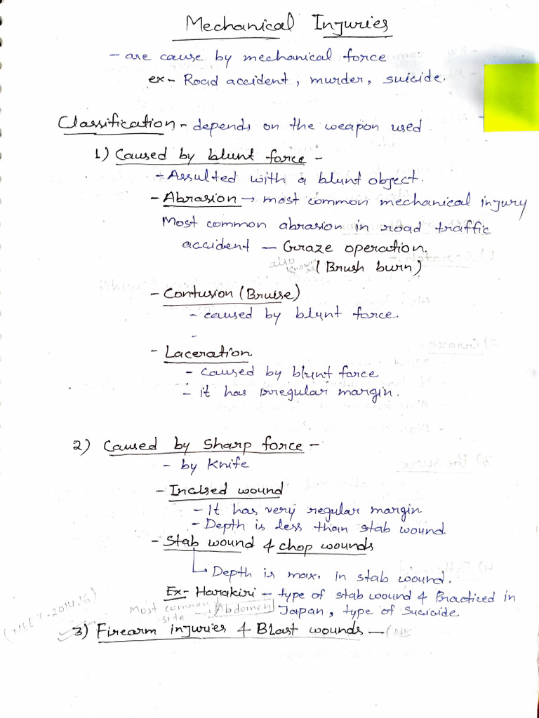 Mechanical Injuries | Download Free PDF | Anatomy | Injury