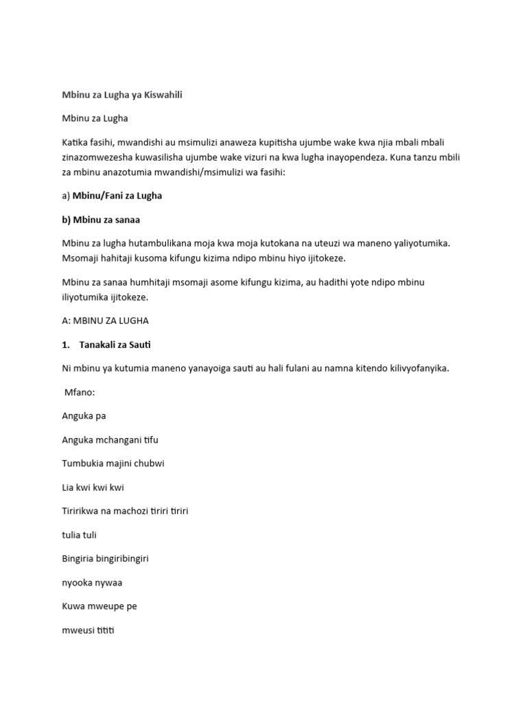 Mbinu Za Lugha-WPS Office | PDF