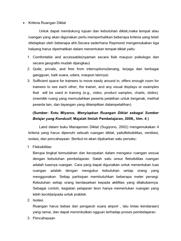 Kriteria Ruang Diklat yang Efektif | PDF