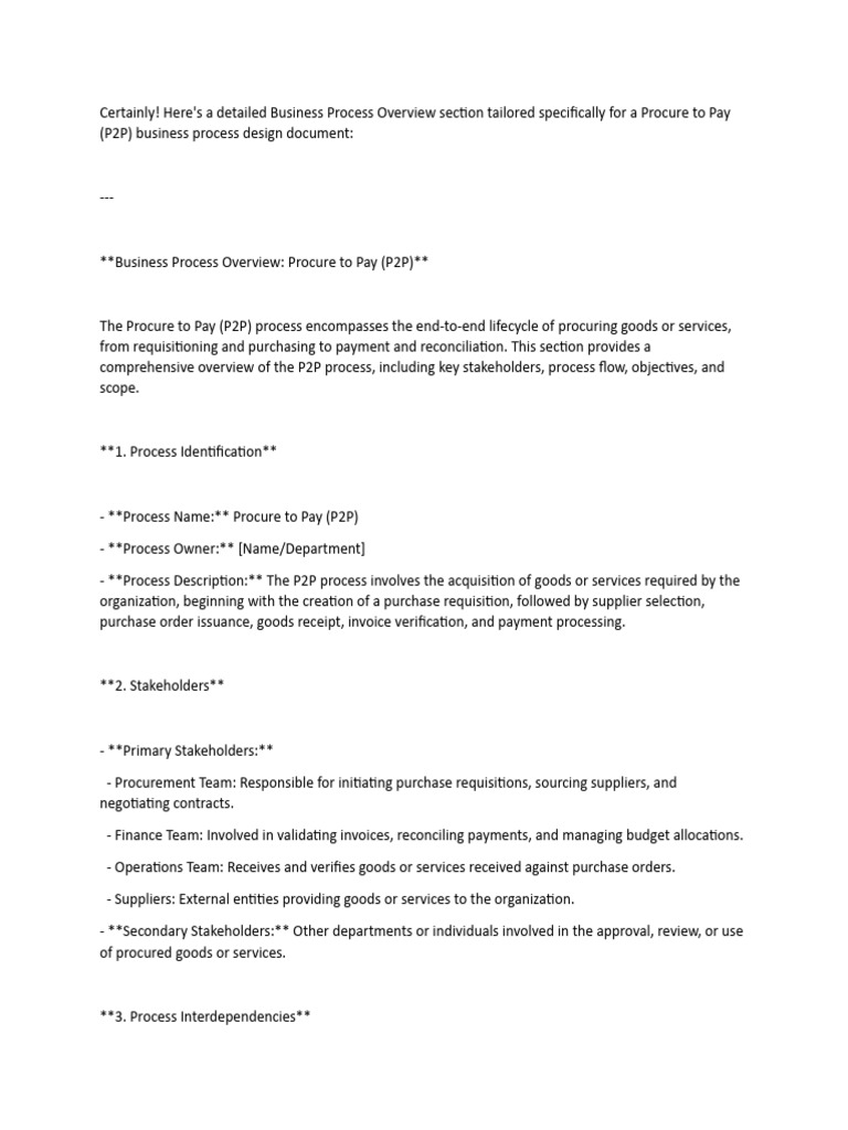 BPDD P2P | PDF | Accounts Payable | Procurement