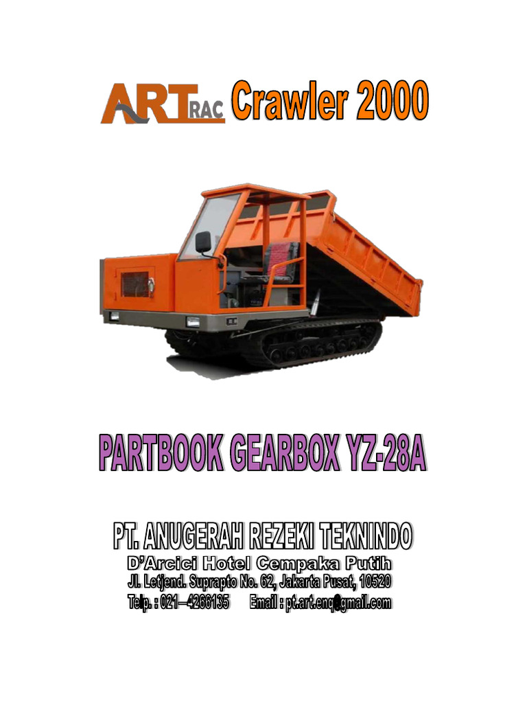 Partbook Gearbox YZ-28A Alat ARTrac Crawler 2000 | PDF