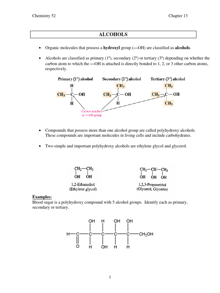 Understanding Alcohols in Chemistry | PDF | Ether | Alkene