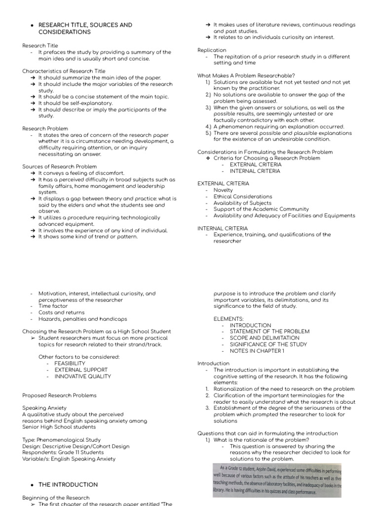Research Title and Problem Formulation Guide | PDF | Methodology ...