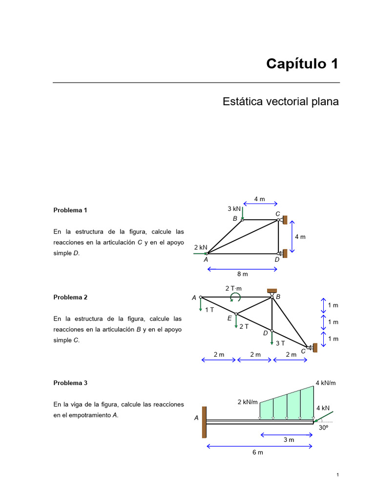 Reacciones en Estructuras: Estática Vectorial | PDF | Viga (Estructura ...