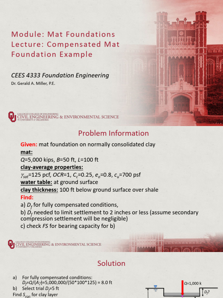 M6 - L5 - Compensated Mat Foundation Example | PDF | Applied And ...
