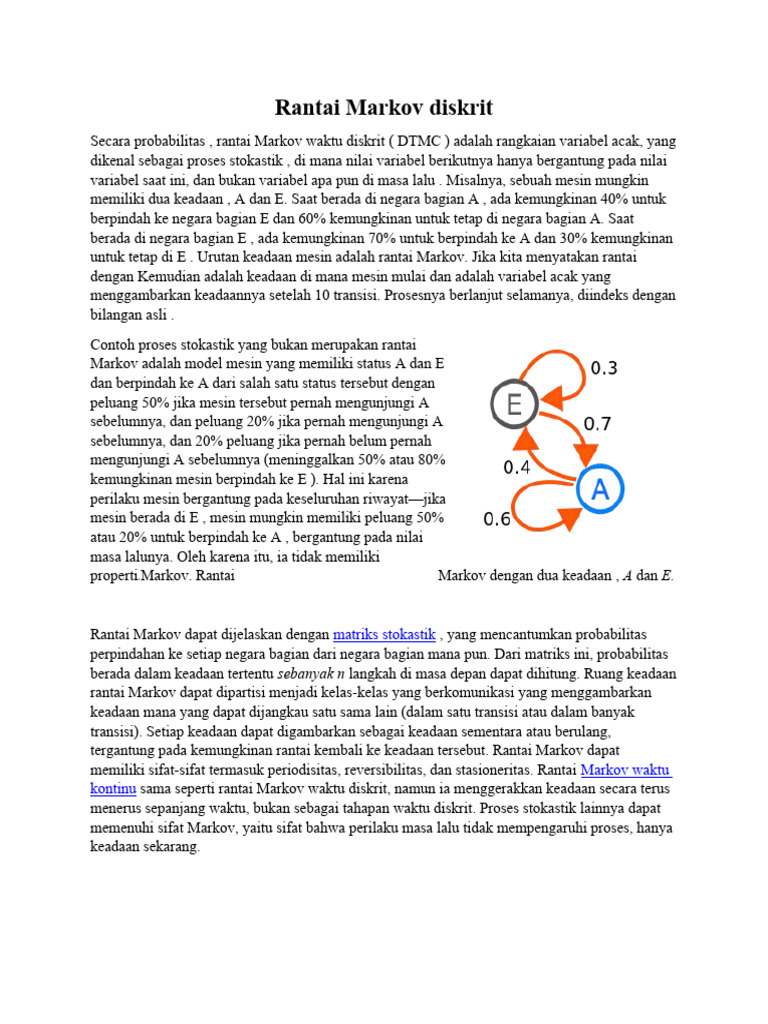 Rantai Markov Diskrit 1 | PDF