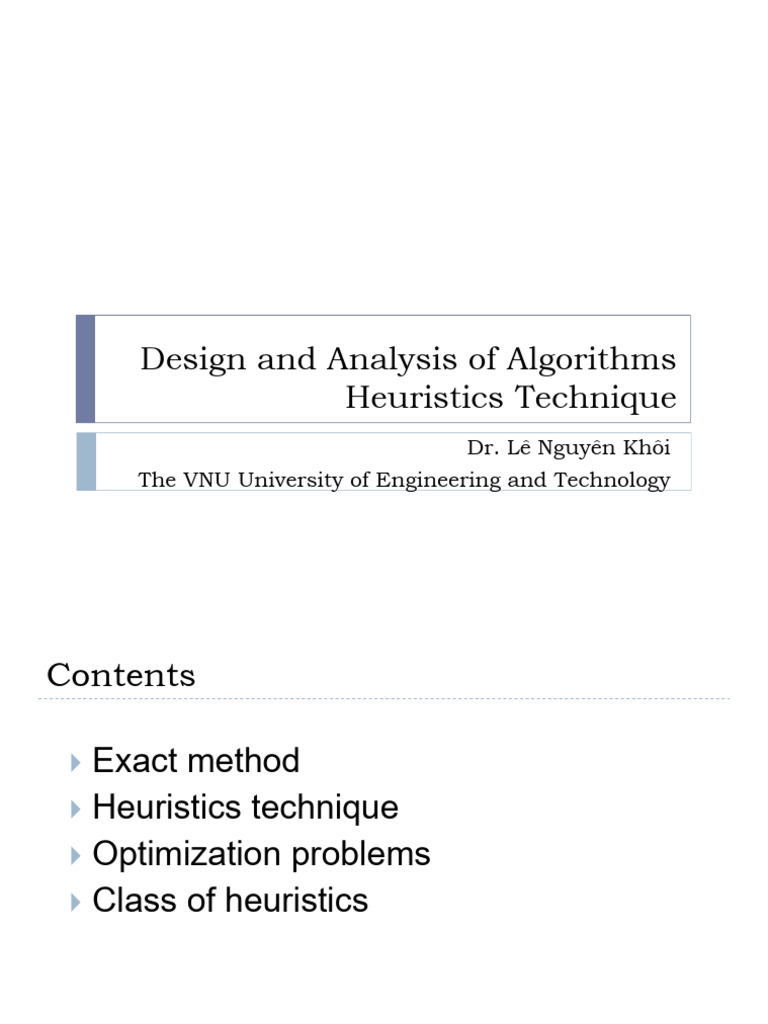 14_HeuristicsTechnique | PDF | Metaheuristic | Mathematical Optimization