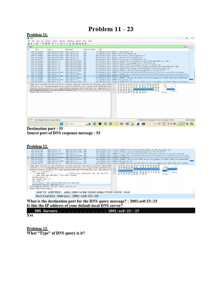 DNS Query and Response Analysis | PDF | Teaching Methods & Materials ...