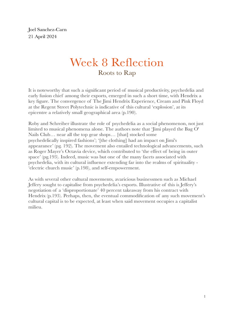 Week 8 Reflection | PDF