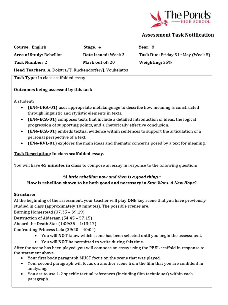 Rebellion Assessment Task 2024-4 | PDF | Essays | Knowledge