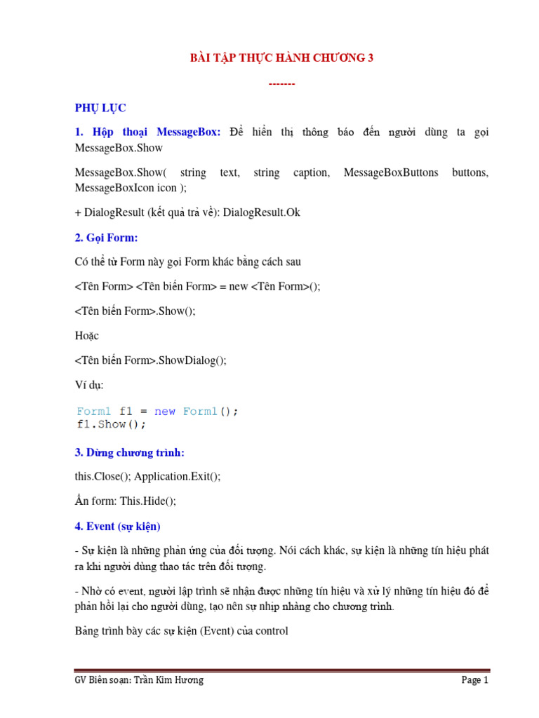 BaiTap Chuong 3 P1 Form v1 Guilop | PDF