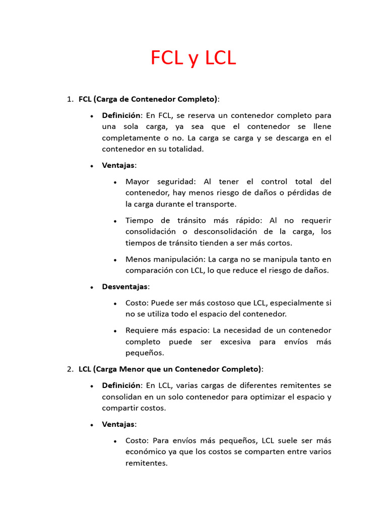 FCL y LCL | PDF