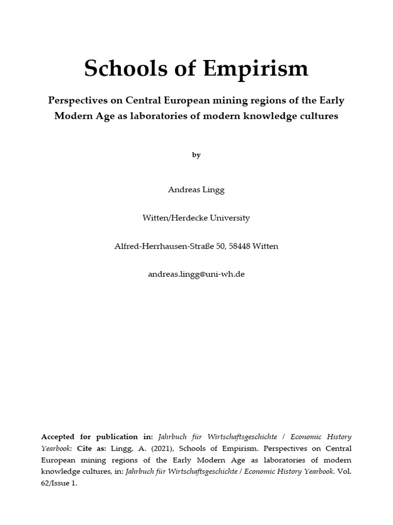 Schools of Empirism Perspectives On Cent | PDF | Empiricism | Knowledge