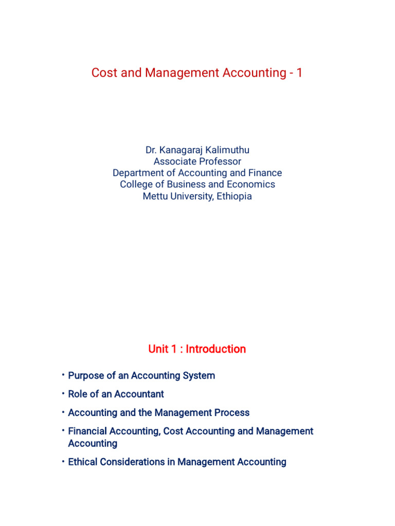 C&ma 1 | PDF | Cost Accounting | Debits And Credits