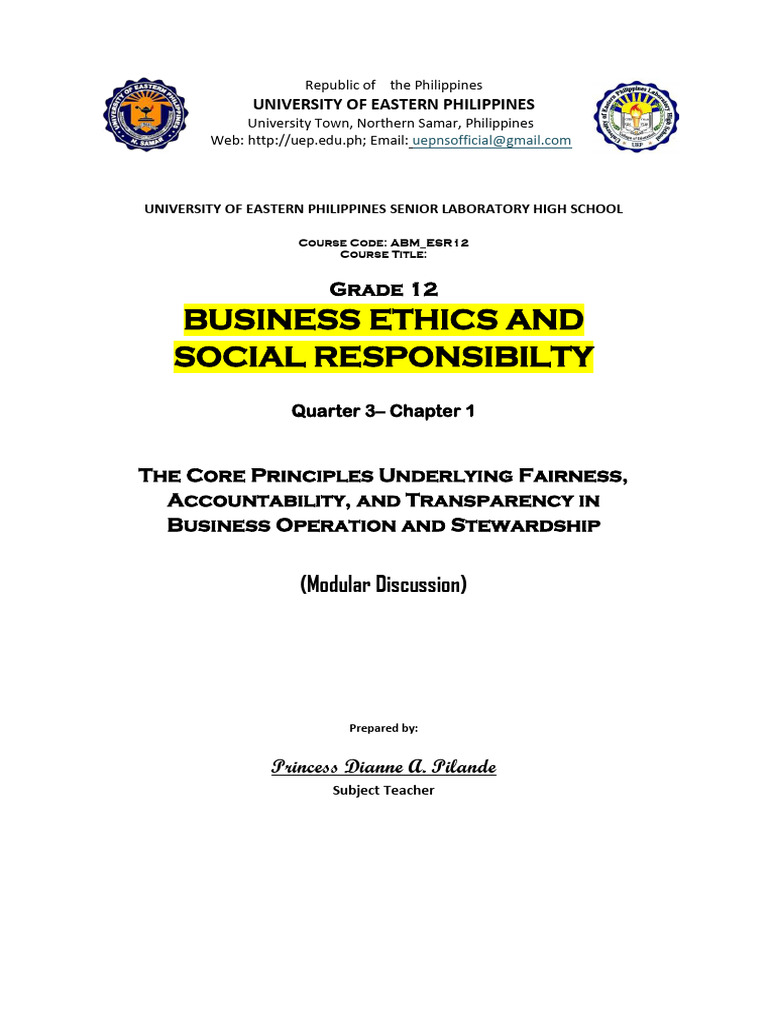 Bus. Ethics Module 2 | PDF | Accountability | Employment