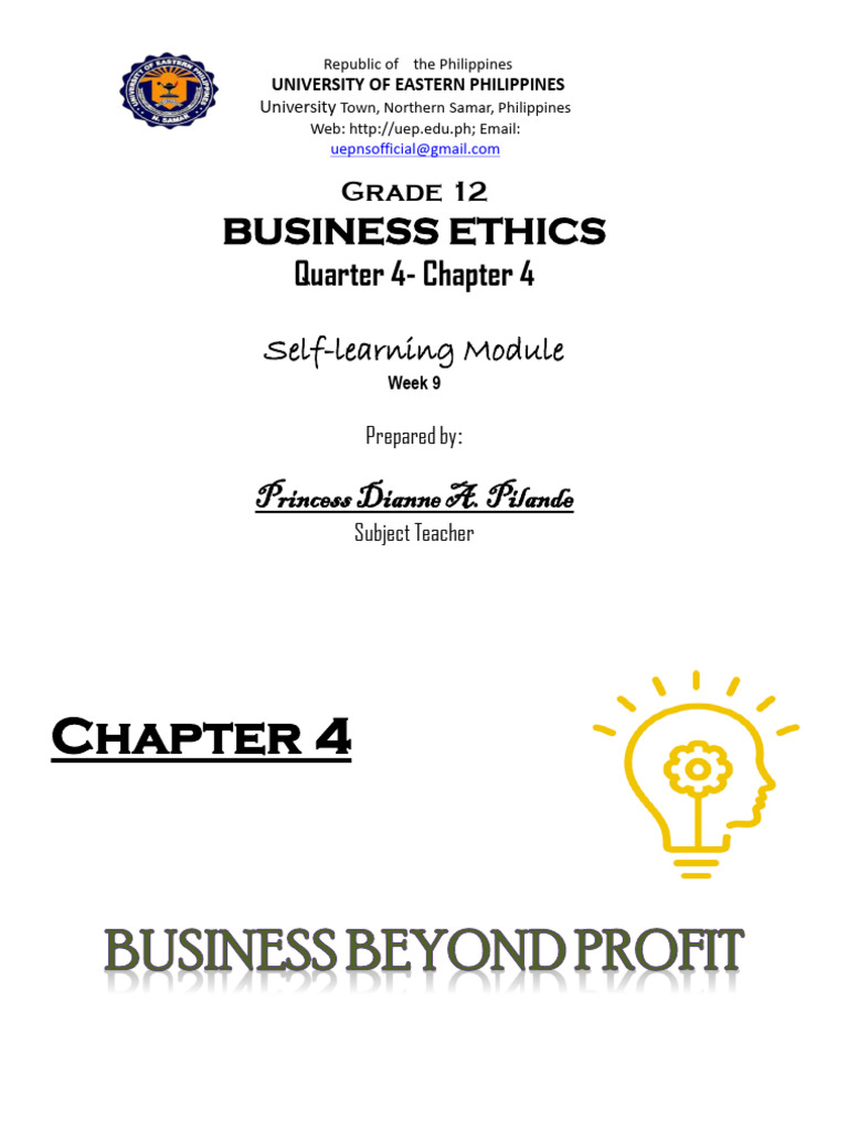 Grade 12 Business Ethics Module | PDF | Social Enterprise | Sustainability