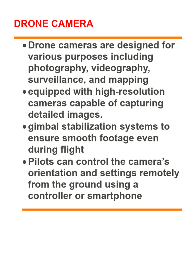 Drone Cameras: Features & Uses | PDF | Technology & Engineering