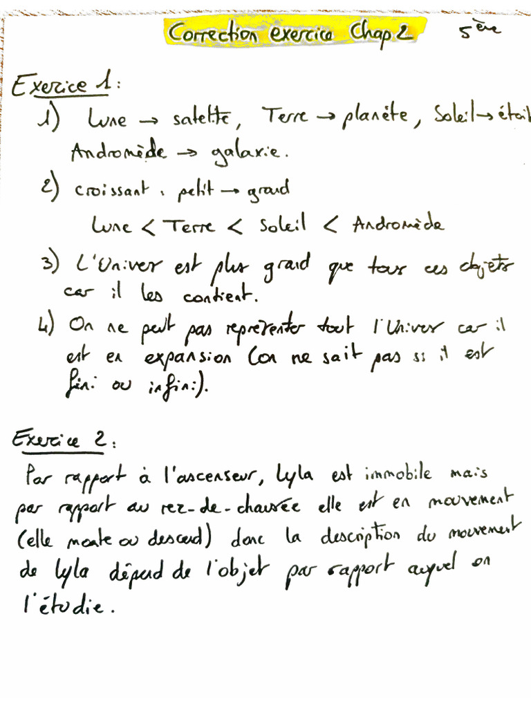 Chap2 - Exercice Correction 5eme | PDF
