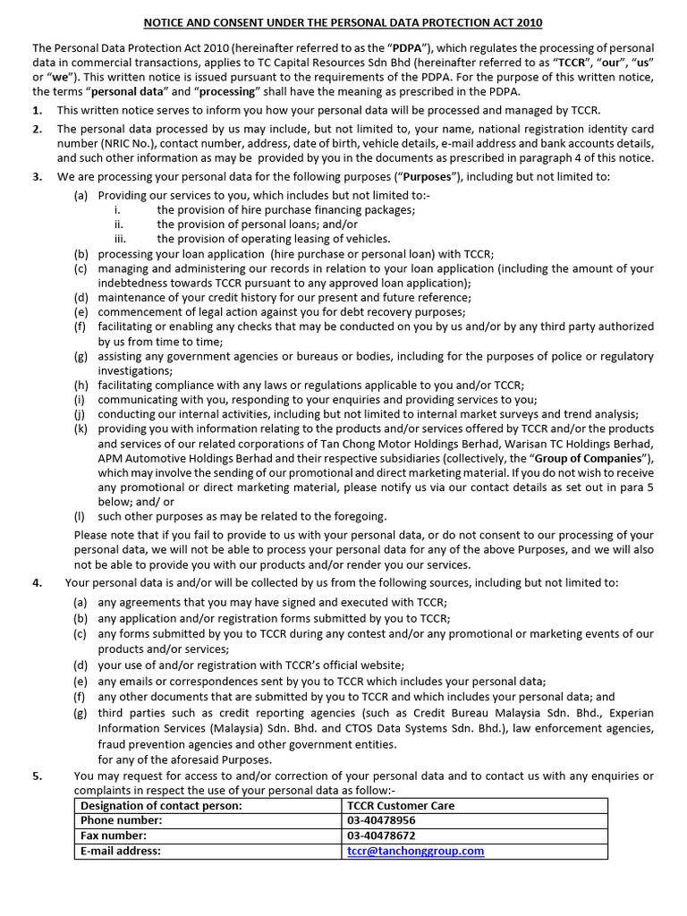 New Pdpa Oct 2023 | PDF | Loans | Credit Bureau