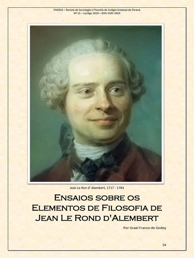 Ensaios Sobre Os Elementos de Filosofia de Jean Le Rond D'alembert | PDF | Science | Conhecimento