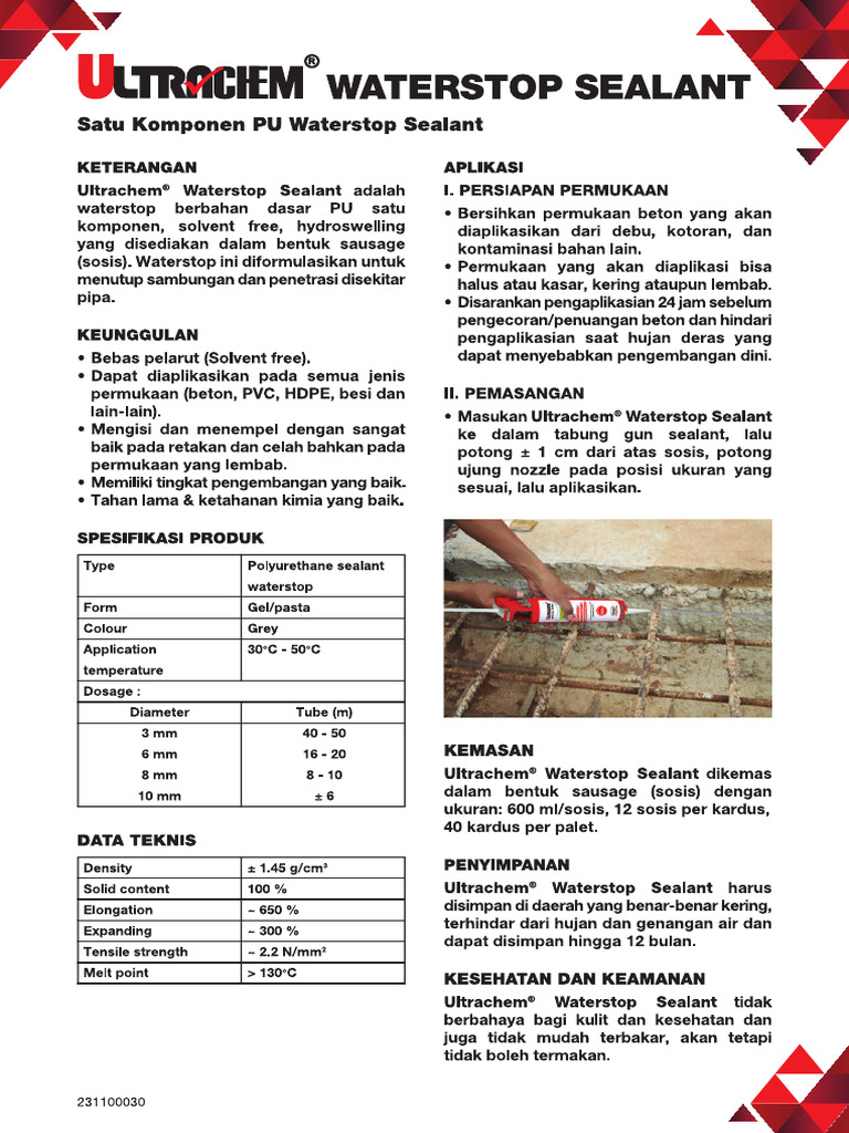 ULTRACHEM WATERSTOP SEALANT (30 NOV 2023)_p | PDF