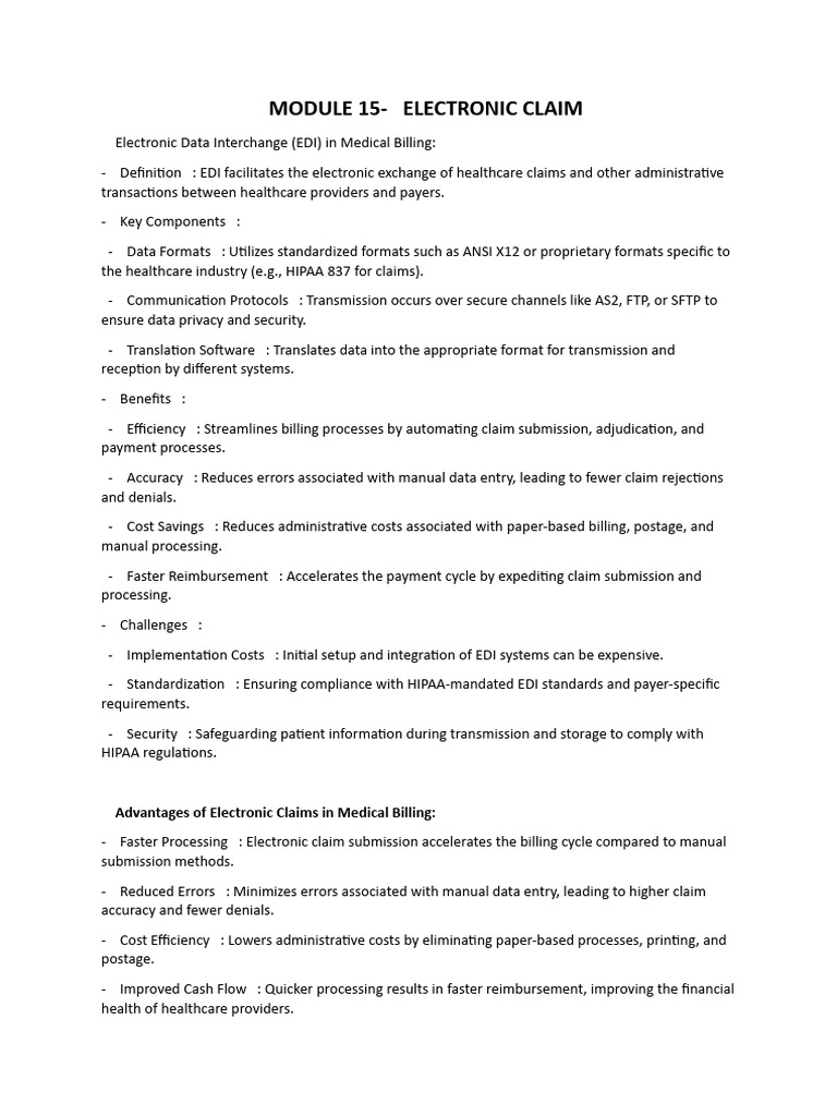 MODULE 15 | PDF | Electronic Data Interchange | Health Insurance Portability And Accountability Act