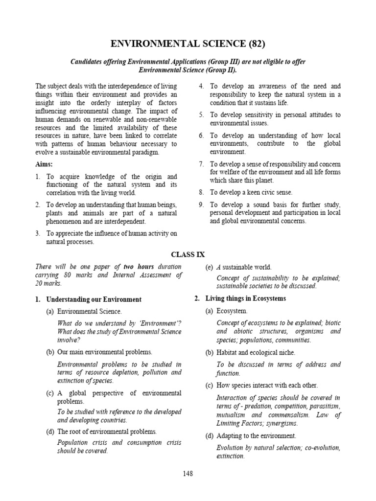 Environmental Science Curriculum Overview | PDF | Agriculture ...