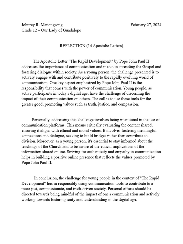 Apostolic Letter | PDF