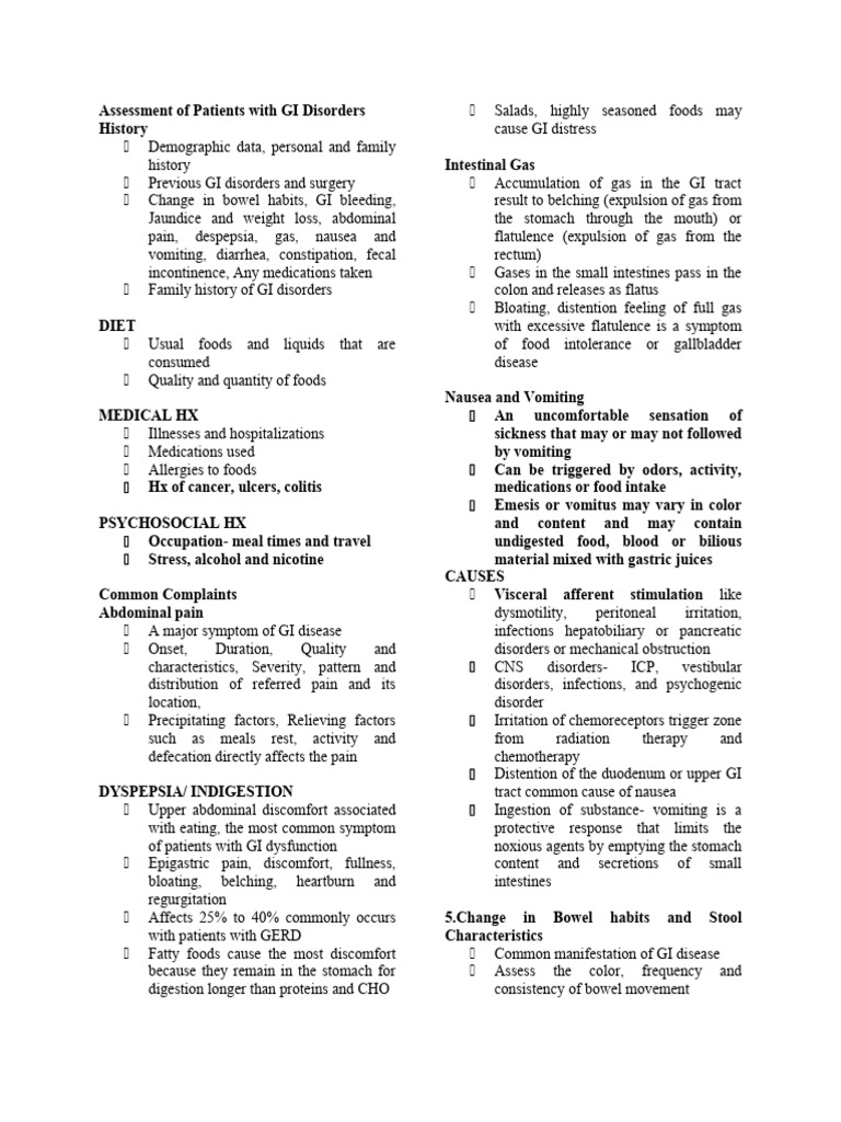Assessment of Patients With GI Disorders and Diagnostic Evaluation ...